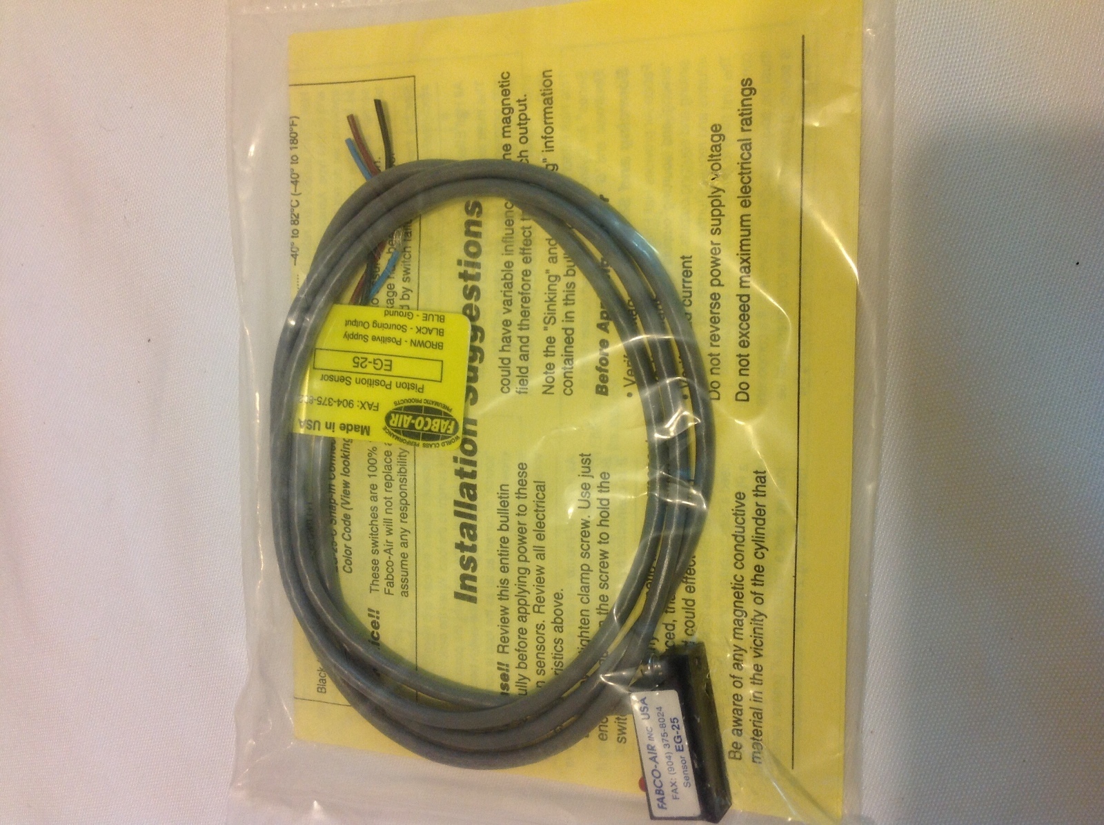 NEW FABCO-AIR HALL EFFECT PISTON POSITION SENSORS W/LED EG-25 | eBay