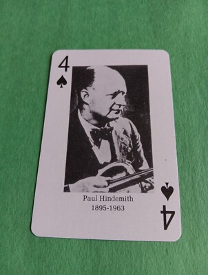 Paul Hindemith Four Playing Card Great Composers Music Free Shipping | eBay