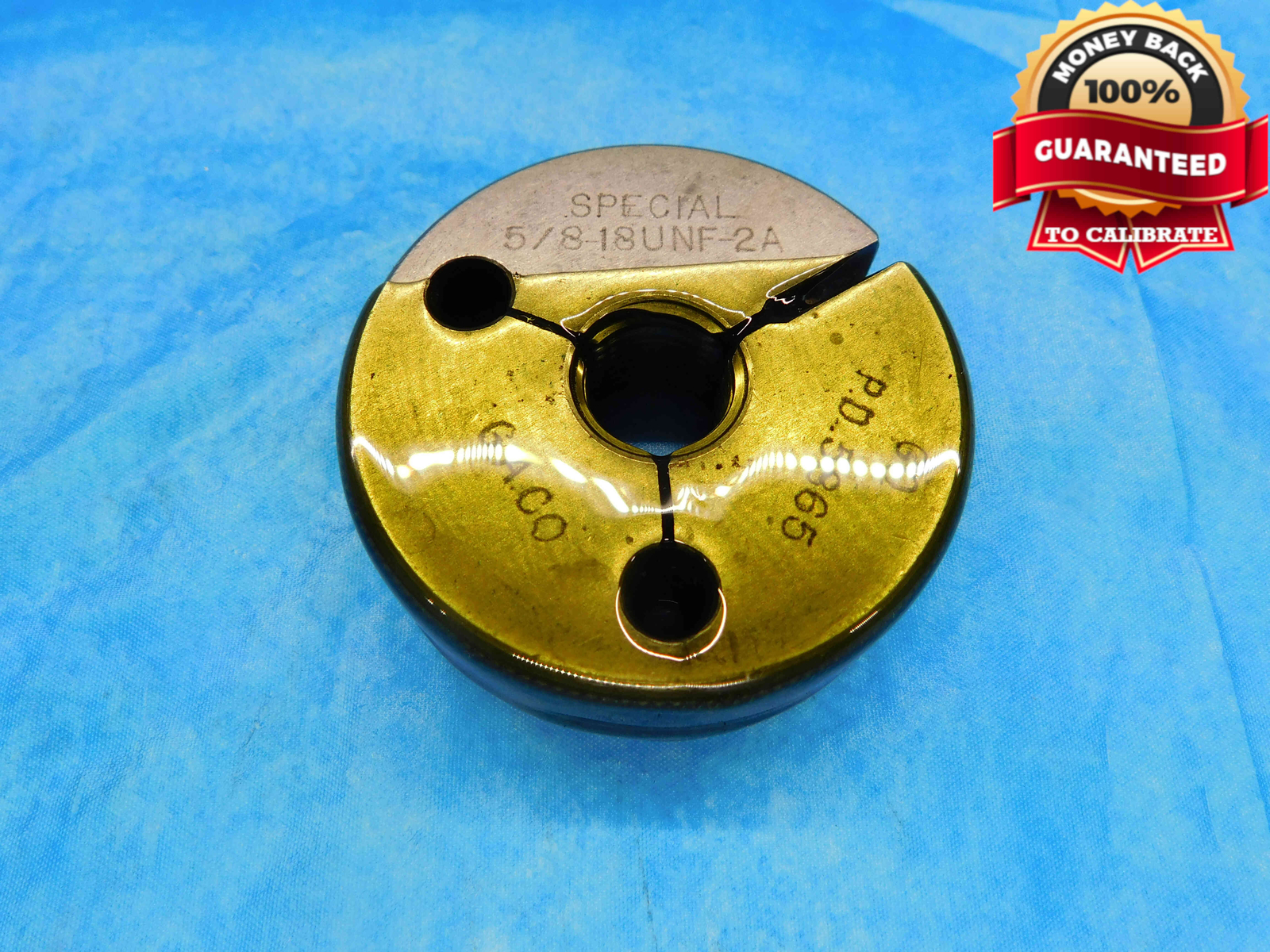 5/8 18 UNF 2A SPECIAL THREAD RING GAGE .625 .6250 GO ONLY P.D. = .5865 ...
