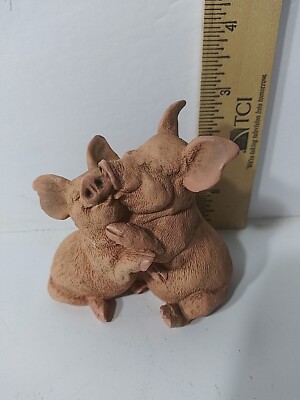 Rare Castagna Kissing Hugging Pigs Figurine Decor Made In Italy 1990 ...
