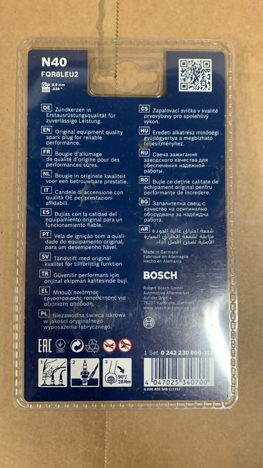 Bosch FQR8LEU2 (N40) - Spark Plugs Nickel - Set of 4 | eBay
