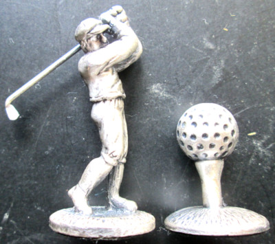 PEWTER GOLFER & GOLF BALL GAME TOKEN FIGURE SET, USED | eBay