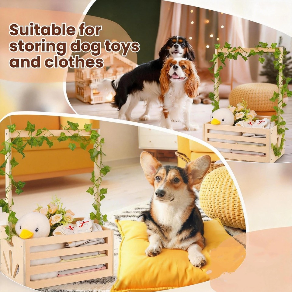 Wooden Baby Shower Crate Closet-Baby Shower Basket with Handle Hanger ...
