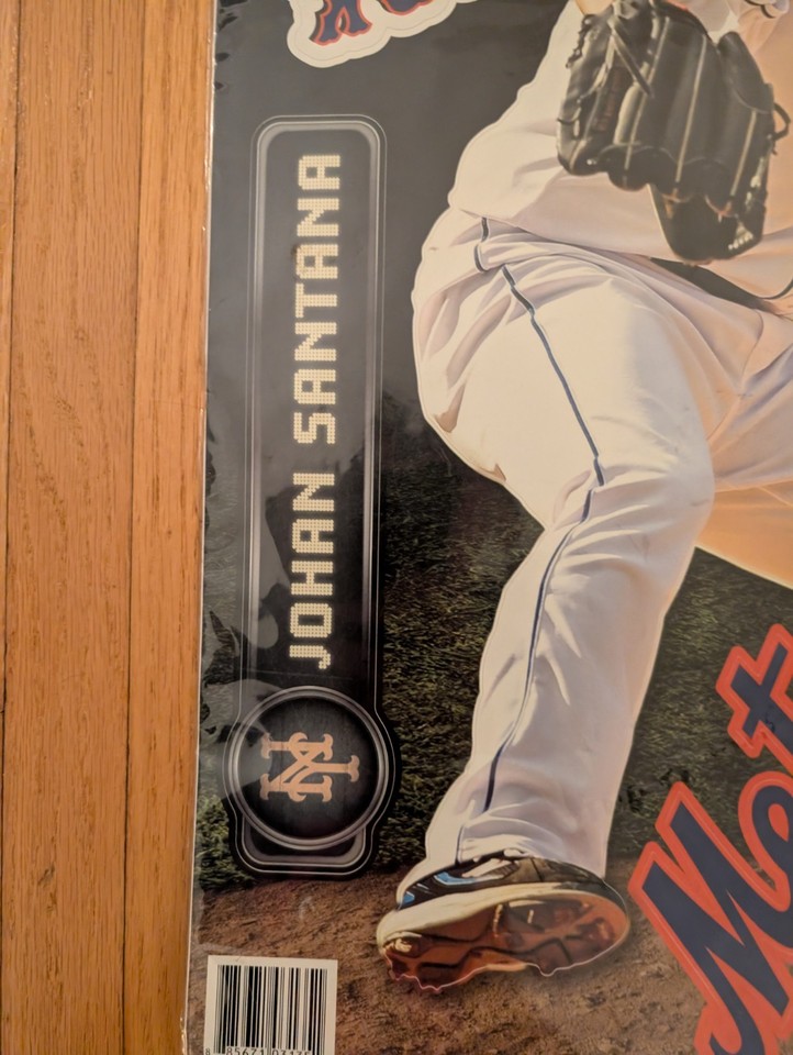 JOHAN SANTANA NEW YORK METS LOGO FATHEAD TEAMMATES STICKER wall graphic ...