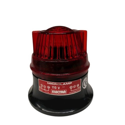 SIRENA 80118 MICROLAMP LAMPEGGIANTE 110VAC IP65 ROSSO LAMPADA ALLARME ...