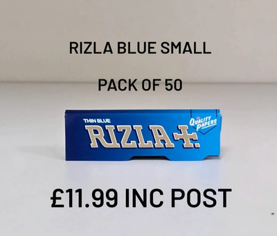 Genuine Rizla Blue Small Standard Size Rolling Papers Pack of 50 ...