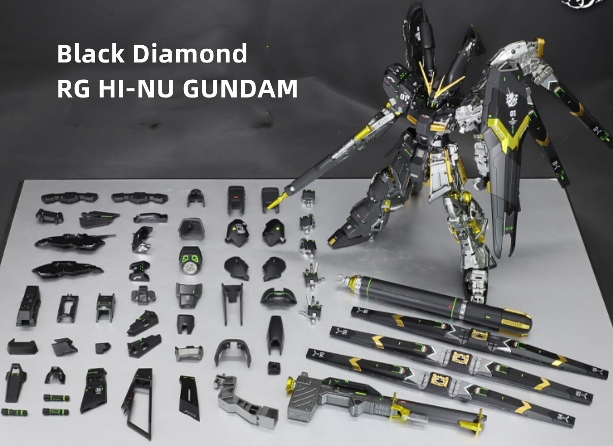 NEW BandaI PB RX93 v2 HI NU Gundam Black diamond CUSTOM RG 1/144 model ...