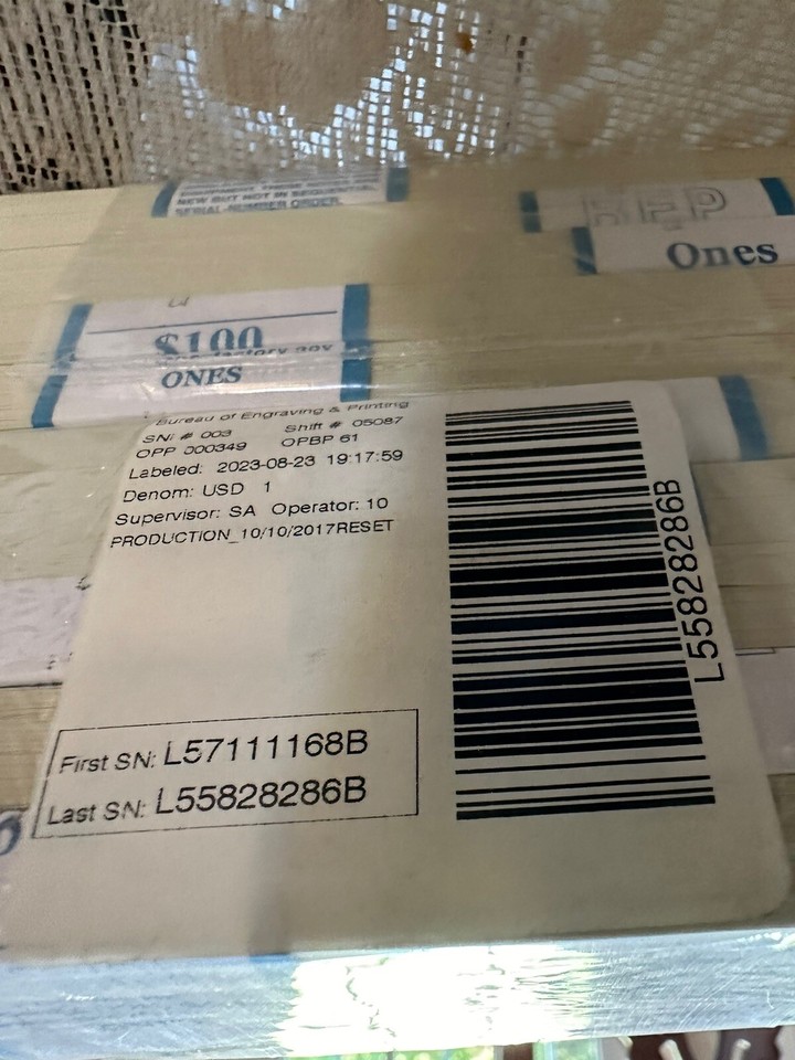 One Stack - 2021 ONE DOLLAR $1 Notes CRISP UNCIRCULATED from BEP PACK ...