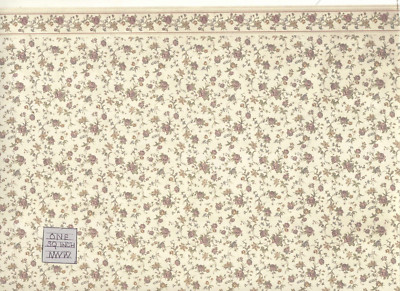 MiniGraphics 157D2 with Border dollhouse miniature wallpaper 1/12 scale ...