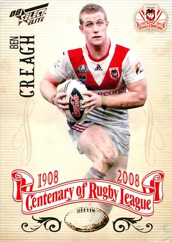 2008 ST GEORGE ILLAWARRA DRAGONS NRL Card BEN CREAGH Centenary | eBay ...