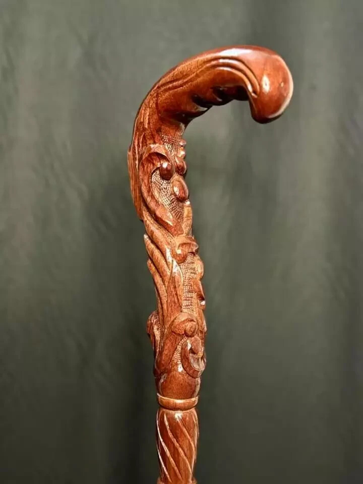 Handmade WALKING STICK Christian Cross Carved Wooden Pilgrim Walking ...