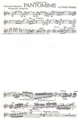 Pantomime - Euphonium / Baritone by Philip Sparke - Solo + Piano ...