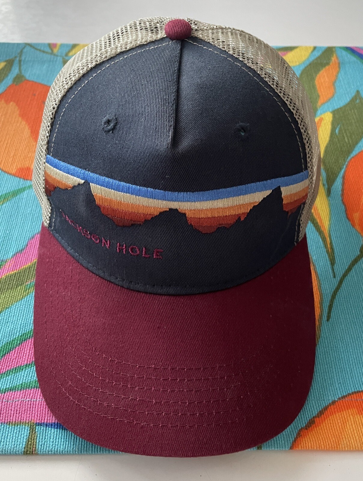 Locale Outdoor Jackson Hole WY Embroidered Canvas Front Mesh Back ...