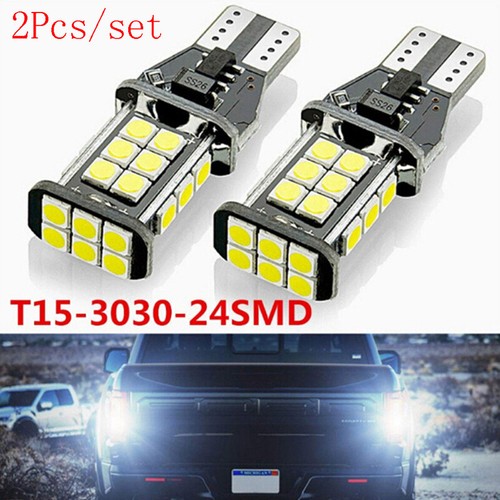 2Pcs T15 W16W 24 SMD 3030 921 912 LED Car Backup Reverse Light Bulb ...