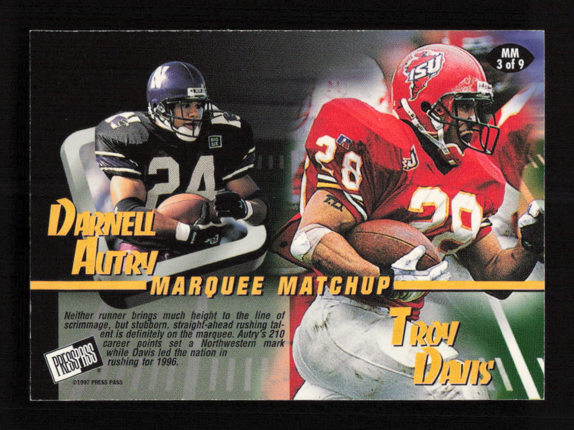 1997 Press Pass Darnell Autry / Troy Davis Marquee Matchups #MM3 | eBay