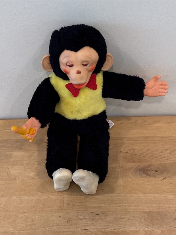 Vintage Zippy Monkey Mr Bim Zip Plush Banana Toy Rubber Face Doll 15 ...