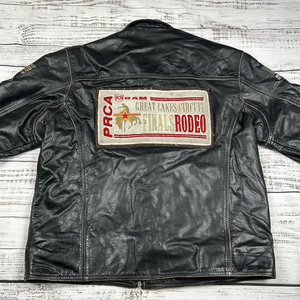 2011 PRCA Leather Jacket Sz Large Black Great Lakes Circuit Finals ...