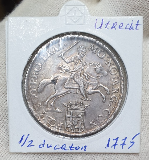 Netherlands Utrecht Province 1/2 Ducaton 1775 Rider Knight Silver Coin ...