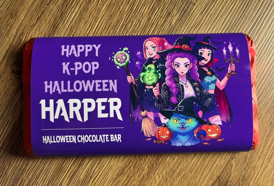 K-pop Demon Hunters Themed Novelty Personalised Choc Bar Wrapper ...