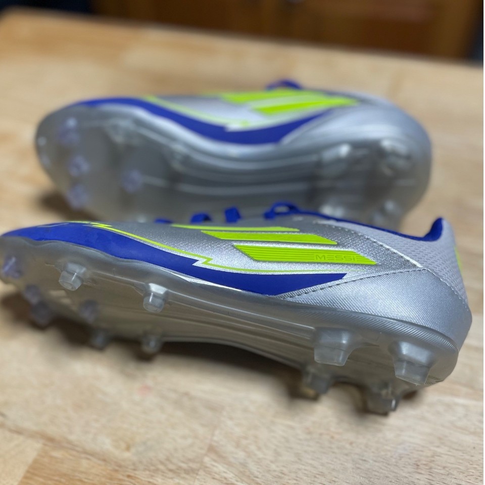 Adidas Messi F50 Jr. Soccer Cleats Blue Silver Neon Green Indoor Turf ...