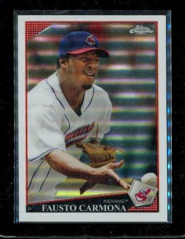 2009 TOPPS CHROME Refractor Baseball Trading Card #150 FAUSTO CARMONA ...