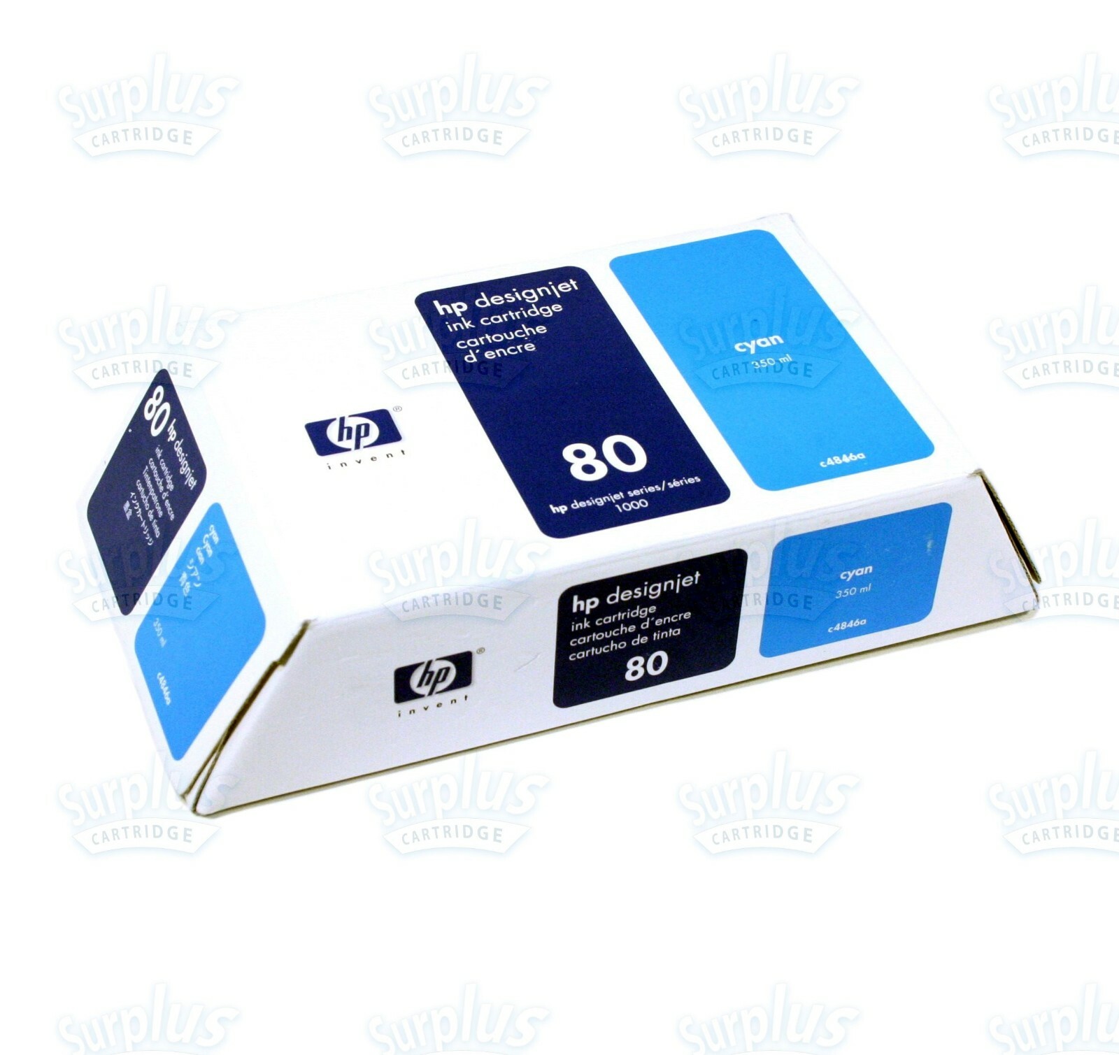 Genuine HP 80 Cyan 350mL Ink Cartridge C4846A DesignJet 1055cm 1000 ...
