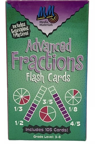 Advanced Fractions Flash Cards 105 Cards for Grades 3rd-8th Media ...