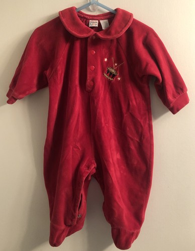 Talbots Kids Velour Holiday One Piece Snap Crotch Pajamas 6mo | eBay