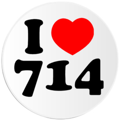 I Love 714 - 10 Pack Circle Stickers 3 Inch - Area Code Anaheim ...