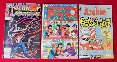 3 Book Lot, Archie's Joke Book #256, Archie Gets a Job & Skeleton ...