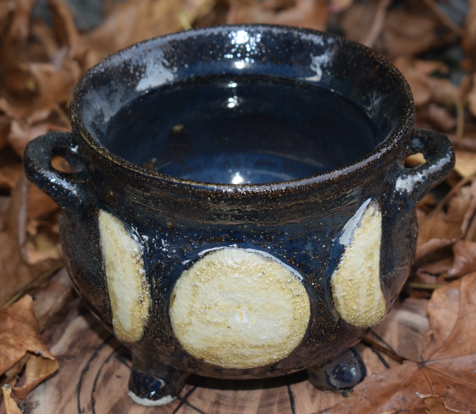 Large Ceramic Witchcraft Wicca HANDMADE CAULDRON Triple Moon Goddess ...