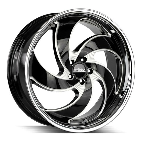 22 inch 22x10 Strada RETRO 5 Black Milled SS wheels rims 6x5.5 6x139.7 ...