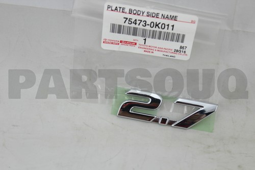 754730K011 Genuine Toyota PLATE, BACK DOOR NAME 75473-0K011 | eBay