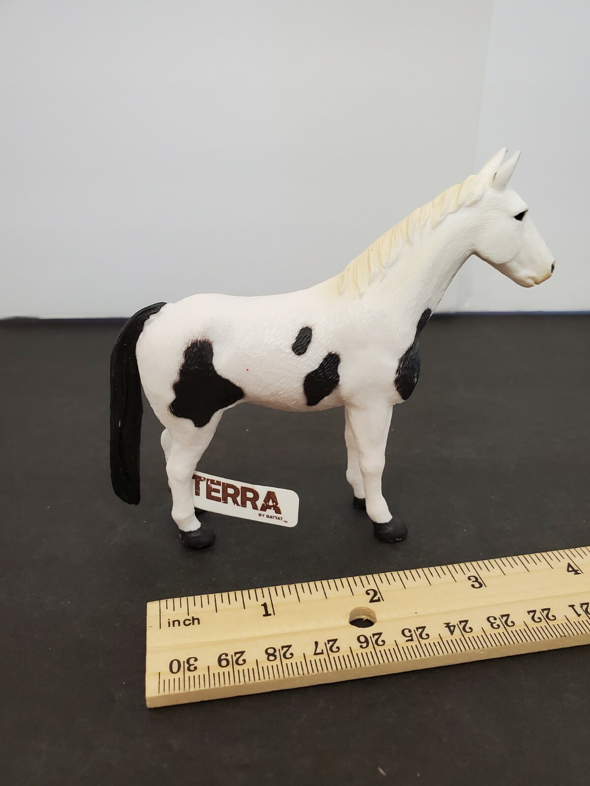 White & Brown/Black Paint Horse Figure Terra By Battat for Maison ...