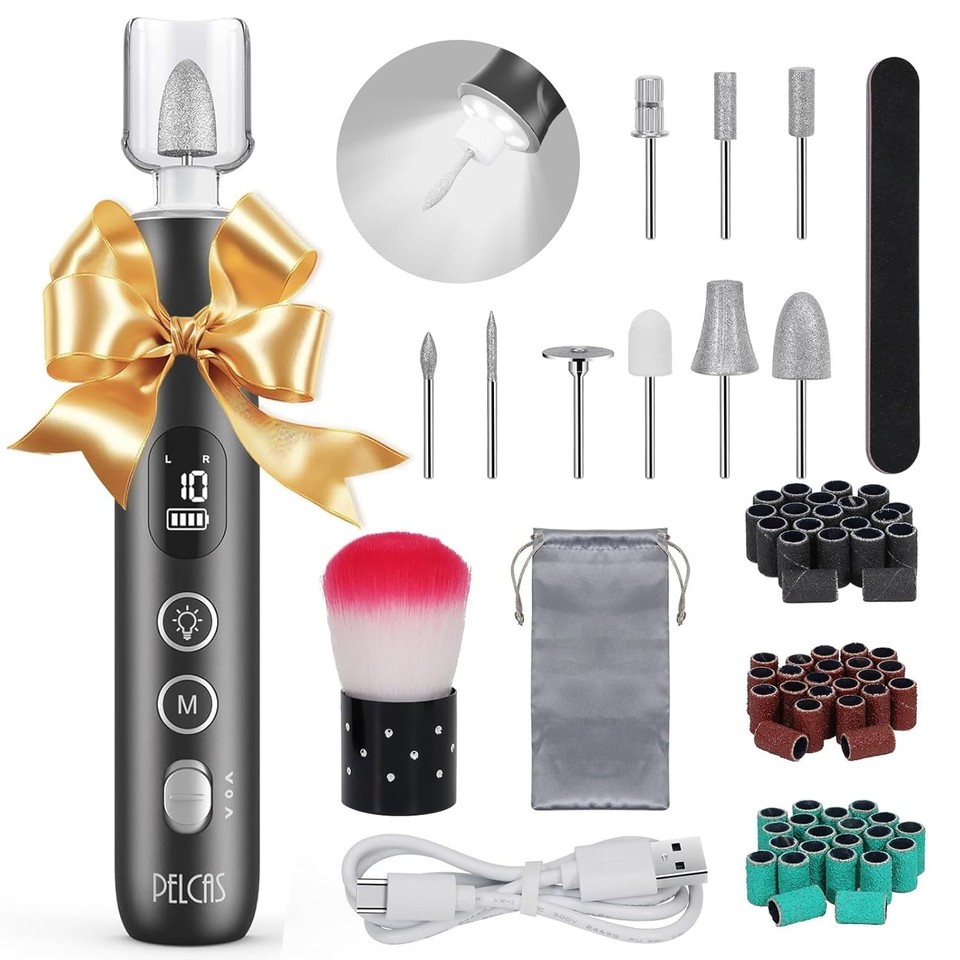 Portable 10-Speed Nail Drill with LCD Display & 360 LED Light for ...