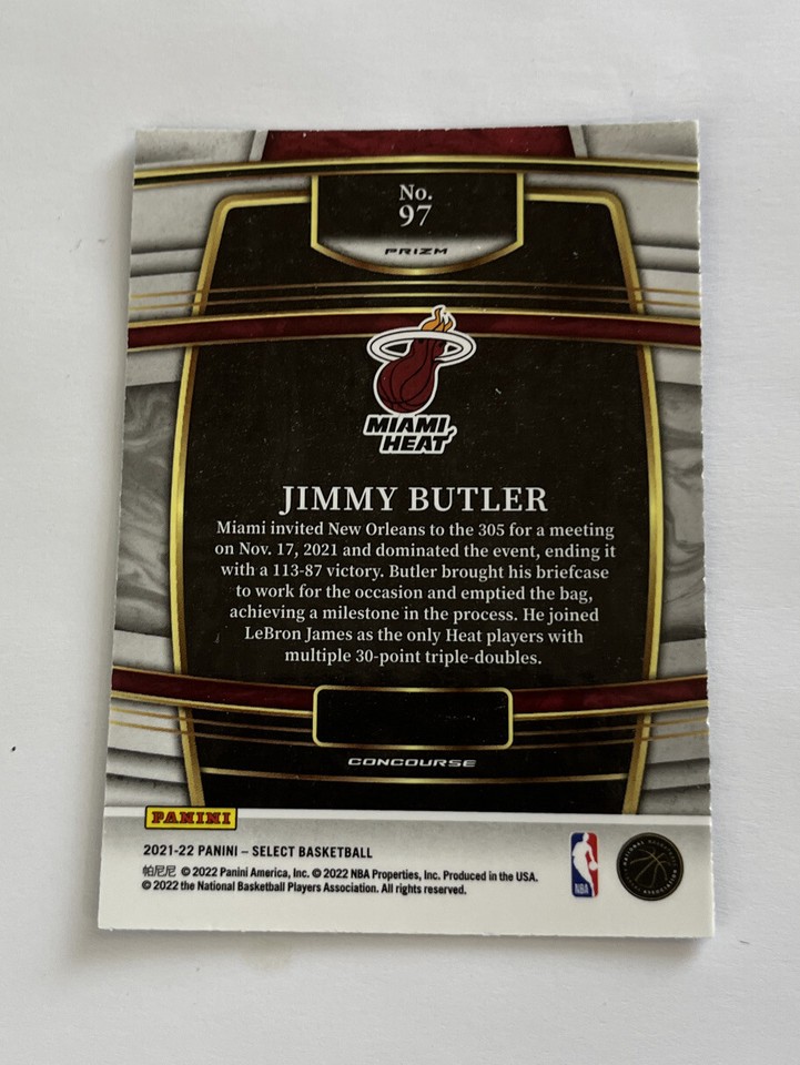 2021-22 Jimmy Butler Blue Shimmer Concourse Prizm Panini Select #97 ...