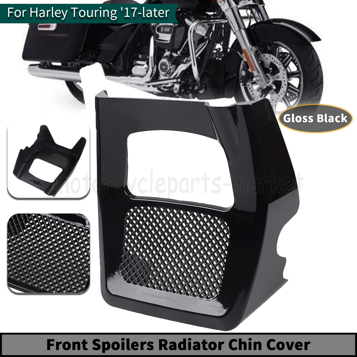 Gloss Black Front Spoiler Radiator Chin Cover For Harley Electra Road ...