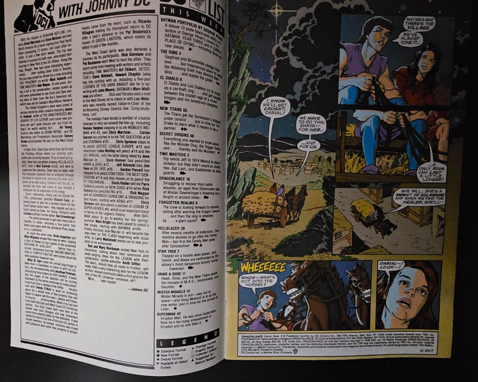 DRAGONLANCE No. 18 DC Comics with TSR Dan Mishkin Randy Elliott RAW ...