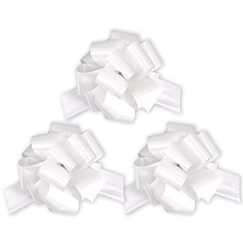 Insta Bows White 8 Inch Big Gift Bow for Bike Or Toy Car Metallic Look ...