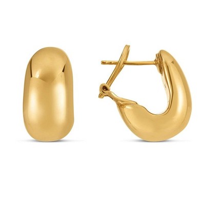14k Yellow Gold Fancy Omega Hoops | eBay