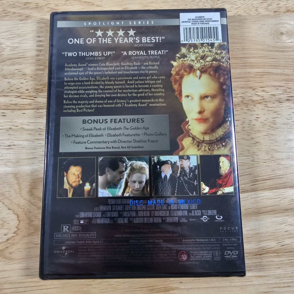 Elizabeth (DVD, 2007, Widescreen) Kate Blanchett/Geoffrey Rush/Joseph ...