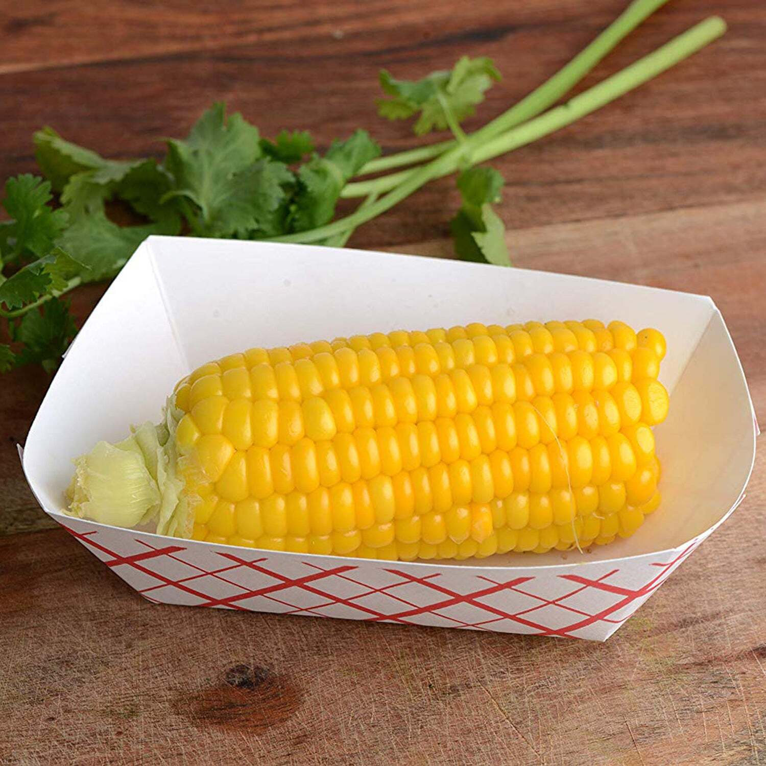 1/4lb Heavy Duty Disposable Paper Red Check Food Trays Hot Cold Basket ...