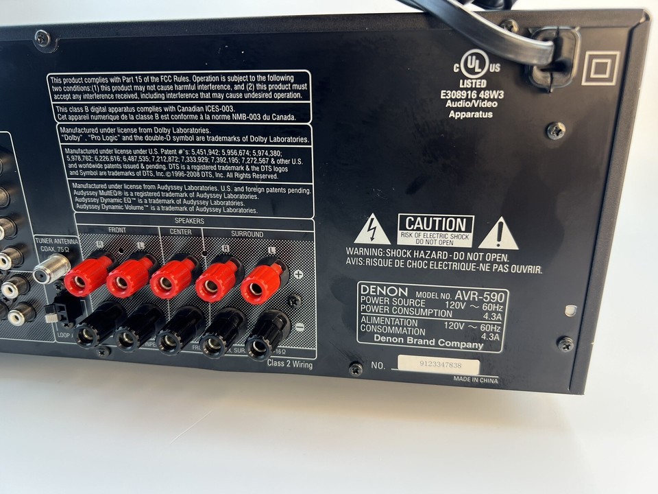 Denon AVR-590 - 5.1 Ch HDMI Home Theater Surround Receiver Stereo ...