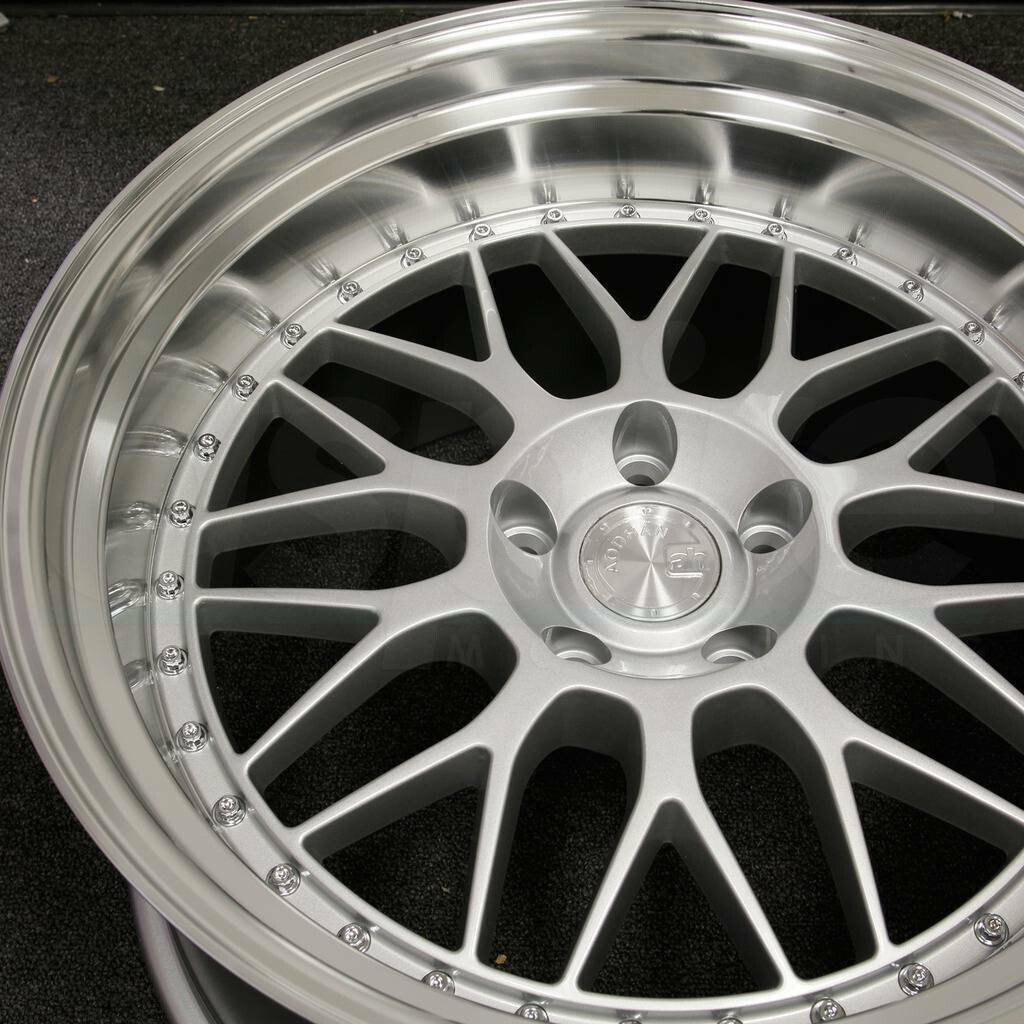 19" Aodhan AH02 Wheels 19x9.5 5x114.3 +22 Silver Machined Lip Rims Set ...