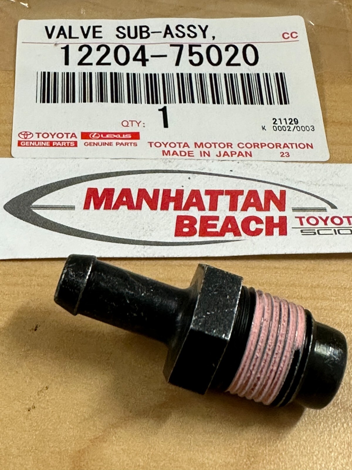 NEW GENUINE TOYOTA PCV VALVE 12204-75020 | Grelly USA