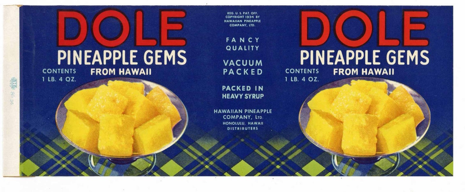Dole Pineapple Label