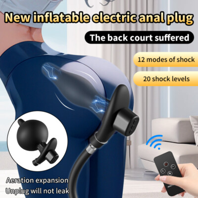 Electric E-Stim Male Prostate Massager Anal Butt Plug Electro Inflatable For Men | eBay UK