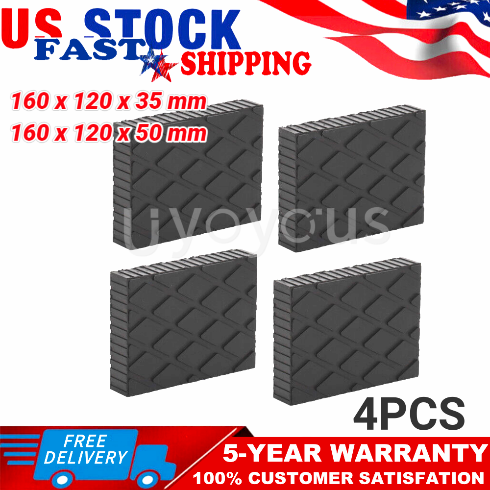 4x Solid Rubber Auto Lift Block Spacer Pad 160x120x35/55mm for ...