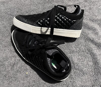 Womens Steve Madden Plimsoll size 5 Black And White With Glitter Used ...