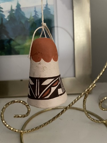 Acoma Pueblo Bell Native American Pottery Signed Joyce Leno Ornament ...